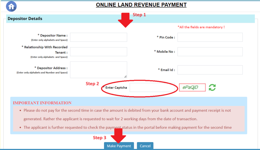 Odisha Land Revenue Payment (Land Revenue Tax)