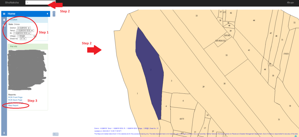 Bhunaksha Odisha – Bhulekh Village Map with Plot No.